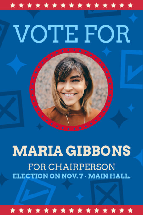 Placeit - Candidate-Themed Poster Design Template to Vote for Chairperson