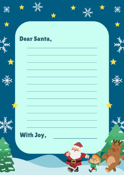 Placeit - Printable Letter Design Maker Featuring a Christmas Theme and ...