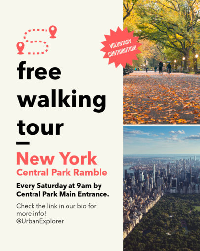 Placeit - Walking Tour Instagram Post Template for Travelers