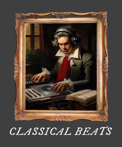 Placeit - Funny T-Shirt Design Template Featuring a Classical Composer ...