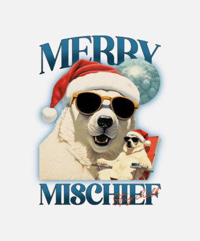 Placeit - T-Shirt Design Template With a Bootleg Aesthetic for Christmas