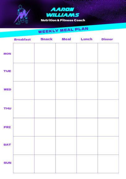 Placeit - Planner Design Maker Featuring a Weekly Meals Program for a ...