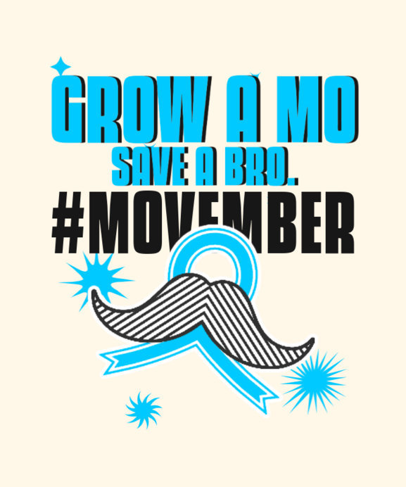 Placeit - T-Shirt Design Creator Featuring a Phrase Supporting Movember