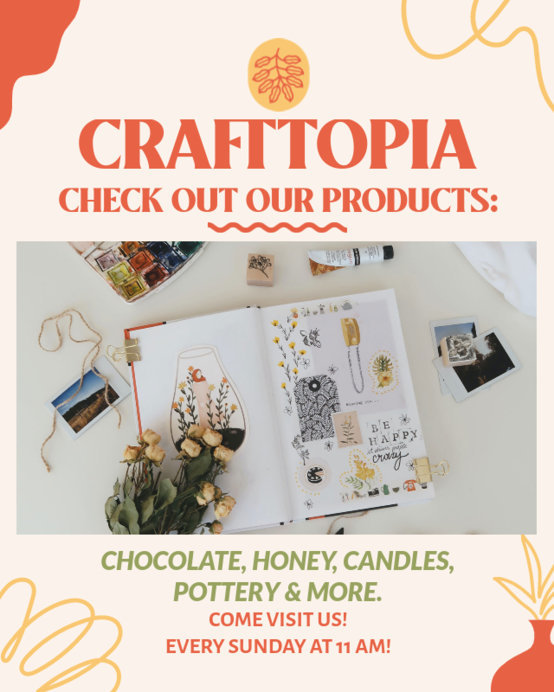 Placeit - Instagram Post Template Promoting a Spring Crafts Fair