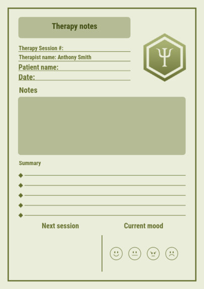 Placeit - Psychology Planner Design Templates for Therapy Notes