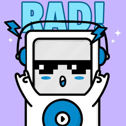 Placeit - Twitch Emote Template with a Crying Music Player Cartoon ...