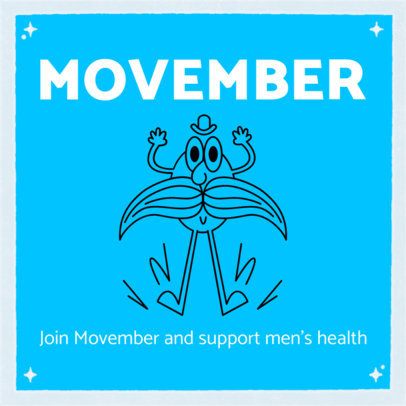 Placeit - Movember Instagram Post Maker for Men's Mental Health Awareness