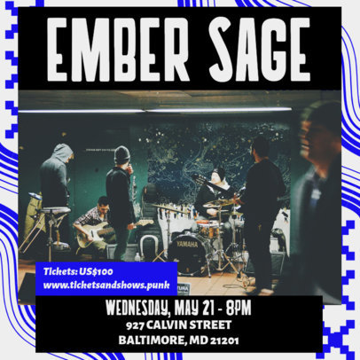 Placeit - Instagram Post Maker to Promote a Live Concert From a Band