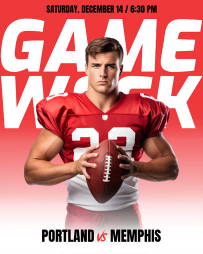 Placeit - Instagram Post Template for a Football Game Live Watch