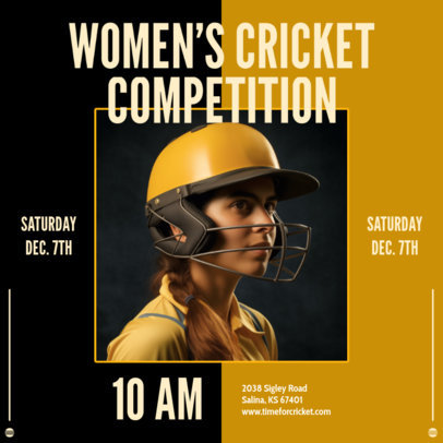 Placeit - Instagram Post Creator for a Women's Cricket Championship