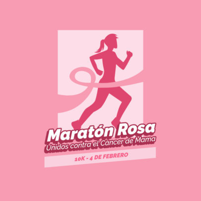 Placeit - Logo Template for a Pink Running Marathon Against Breast Cancer