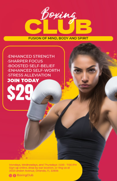 Placeit - Flyer Design Creator with an AI-Created Female Boxer for ...
