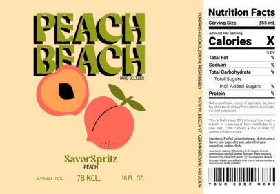 Placeit - Hard Seltzer Label Design Generator Featuring AI-Created Peaches