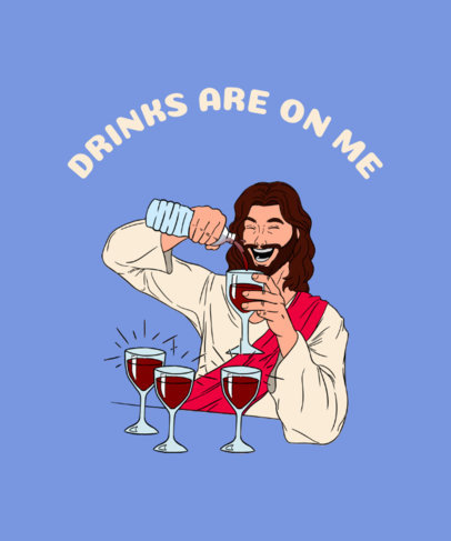 Placeit - T-Shirt Design Generator Featuring an Illustration of Jesus ...
