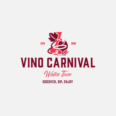 Placeit - Festival of Wine Logo Creator Featuring a Glass Symbol
