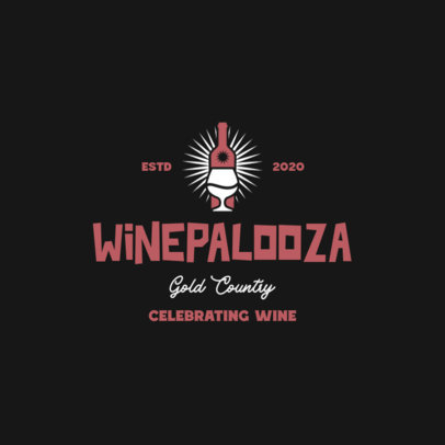 Placeit - Wine Fest Logo Generator Featuring a Flaming Bottle Graphic