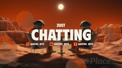 Placeit - Twitch Screen Video Generator with an Animated Text for a Just Chatting Channel