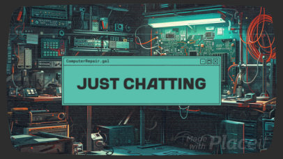 Placeit - Retro-Aesthetic Twitch Screen Video Template for a Just Chatting Channel