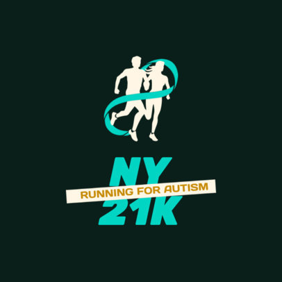 Placeit - Logo Creator for an Autism Awareness Race Featuring a Heart ...