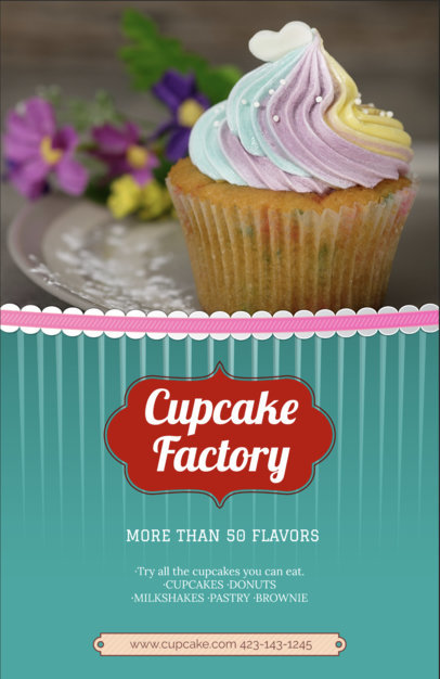 Placeit - Flyer Template with Blue Theme for Cupcake Shops