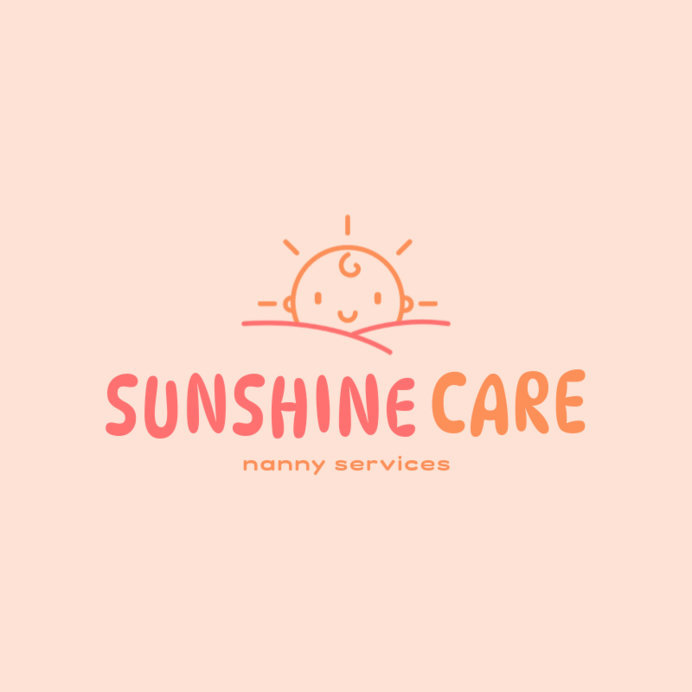Placeit - Logo Maker for Nanny Services with a Smiling Baby Face and a ...