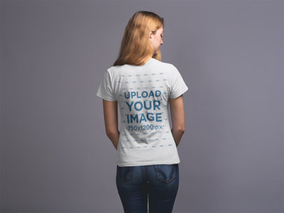 Placeit - Transparent T-Shirt Mockup from the Back of a Woman Taking ...
