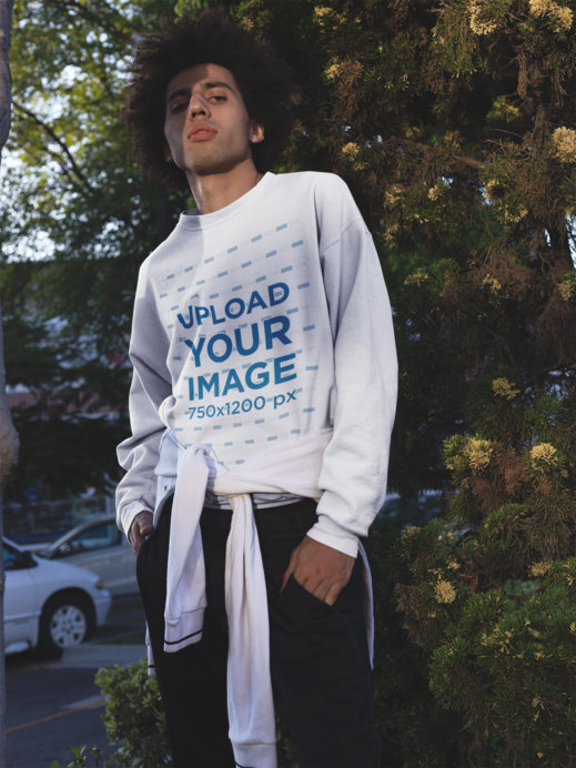 Placeit - Sweater Mockup of a Young Man with an Arrogant Look