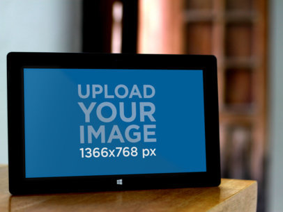 Placeit - Mockup of an Android Tablet Placed in Landscape Position over ...