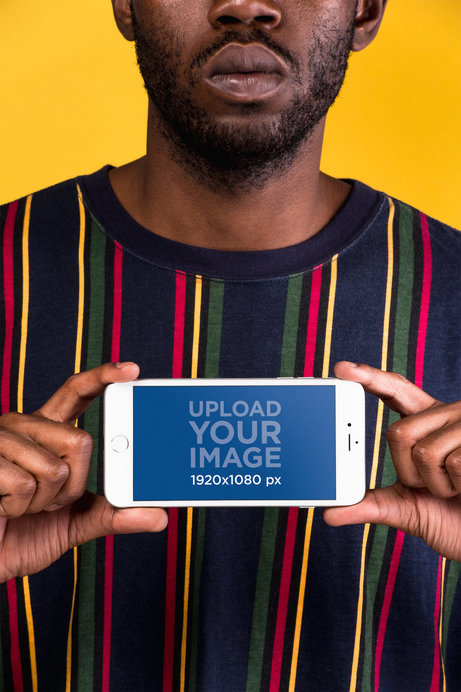 Placeit - iPhone 8 Plus Mockup Held Horizontally