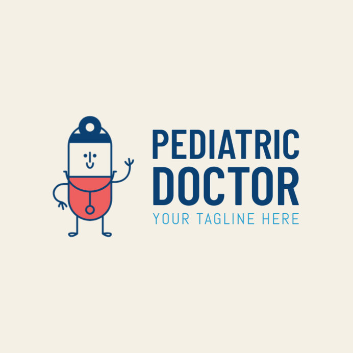 Placeit - Pediatric Doctor Online Logo Template