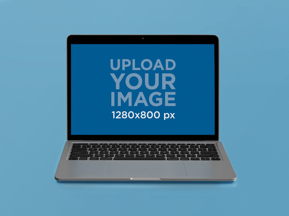 Placeit - Front Shot Mockup of a MacBook on a Solid Color Surface