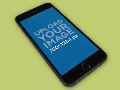 Placeit - Space Grey iPhone 8 Mockup Floating Over a White Background