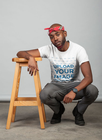 Placeit - Transparent Round Neck Tee Mockup of a Stylish Man in a ...