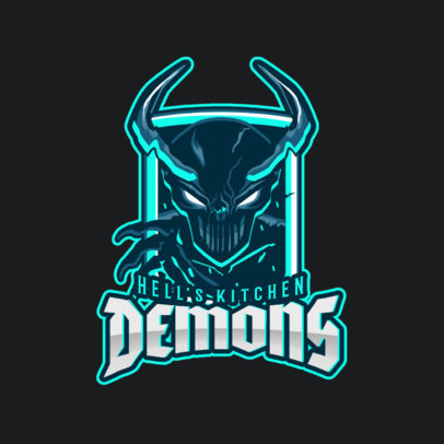 Placeit - Demon-Themed Gaming Logo Creator with a Skull Graphic