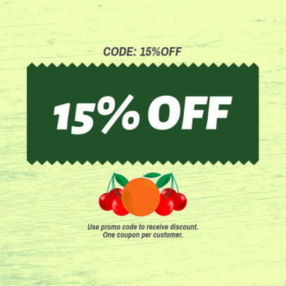 Placeit - BOGO Coupon Design Generator Featuring a Fruits Clipart