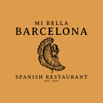 Placeit - Logo Template for a Spanish Restaurant Featuring a Paella Plate