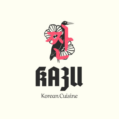 Placeit - Korean Restaurant Logo Maker with a Minimalistic Design