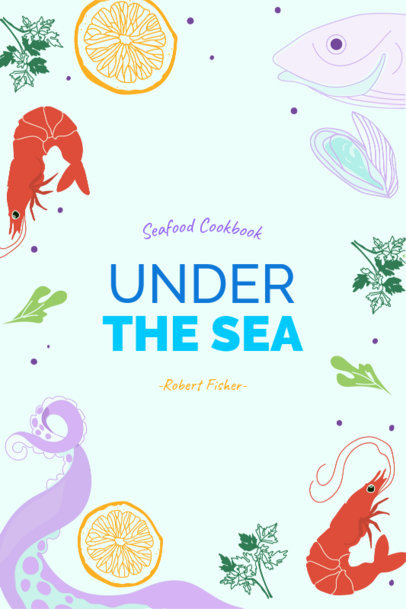 Placeit - Cookbook Cover Design Template with Colorful Food Illustrations