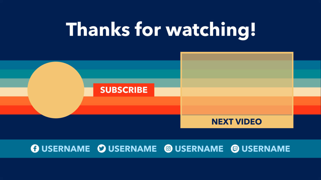 Placeit - Colorful YouTube End Card Design Template