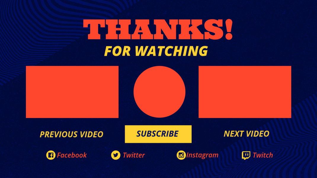 Placeit - YouTube End Screen Design Template with a Color Texture ...