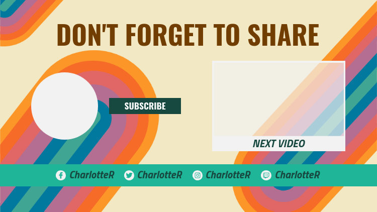 Placeit - YouTube End Card Design Template with Rainbow Colors