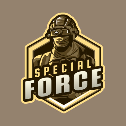 Placeit - Shooting Game Logo Maker with a Desert Geared Soldier ...