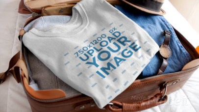 Placeit - Mockup of a Folded T-Shirt Inside a Cardboard Box