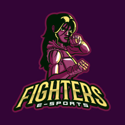 Placeit - Fighting Game Logo Maker Featuring a Muscled Wrestler Character
