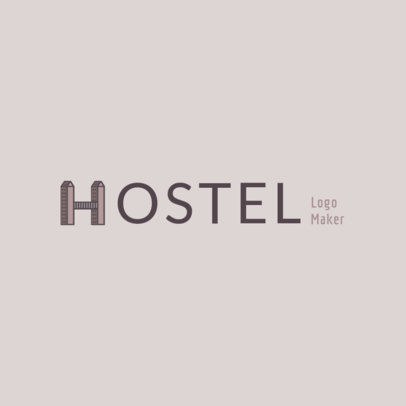 Placeit - Beach Hostel Logo Maker Featuring a Surfboard Graphic