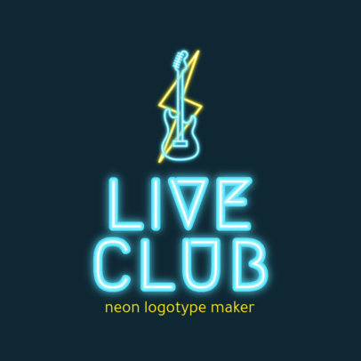 Placeit - Nightclub Logo Template Featuring Vibrant Neon Graphics
