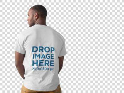 Placeit - Transparent Back Mockup of a Handsome Man Wearing a T-Shirt ...