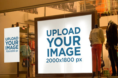 Placeit - Video of a Poster and a Billboard in a Clothing Store Window ...