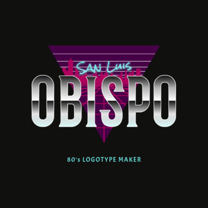 Placeit - Retro Logo Maker Featuring Synthwave-Style Palm Trees