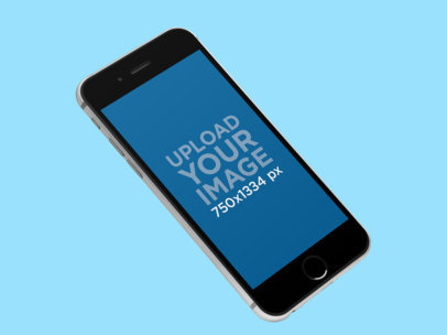 Placeit - Mockup of a Black iPhone Floating Over a Transparent Background